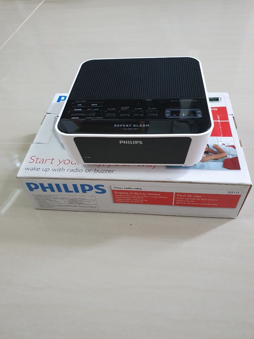 Philips Clock Radio 13cmx13cmx5cm, TV & Home Appliances, Other Home ...