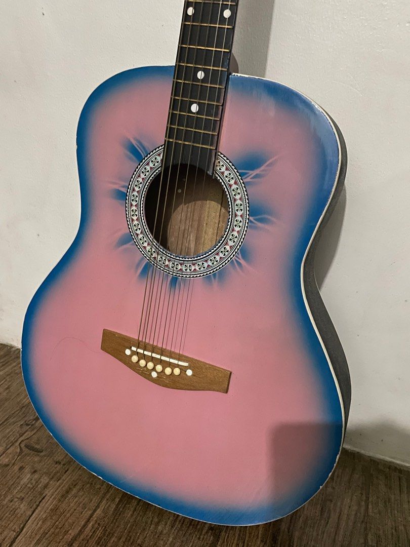 Pink Acoustic Guitar w bag and free pick!, Hobbies & Toys, Music ...