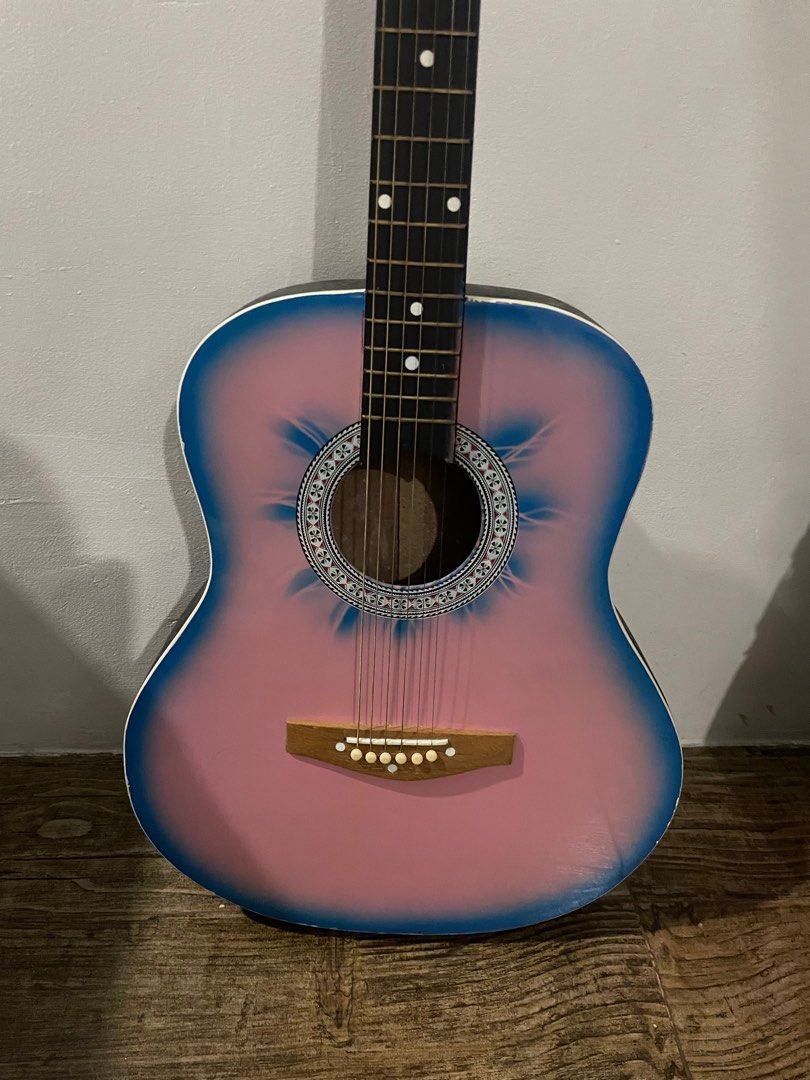 Pink Acoustic Guitar w bag and free pick!, Hobbies & Toys, Music ...