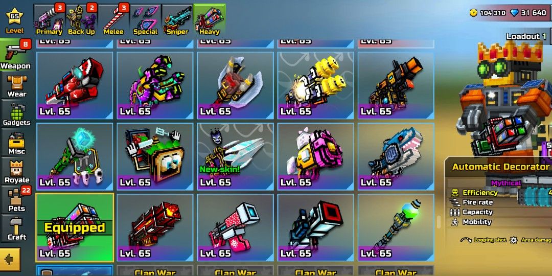 Pixel gun 3d Account , tons of mythical weapons, Video Gaming, Video ...