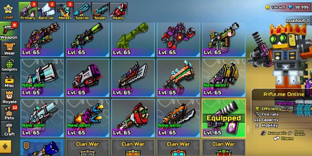 Pixel gun 3d Account , tons of mythical weapons, Video Gaming, Video ...