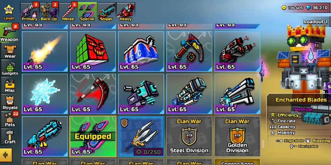 Pixel gun 3d Account , tons of mythical weapons, Video Gaming, Video ...