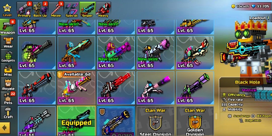 Pixel gun 3d Account , tons of mythical weapons, Video Gaming, Video ...