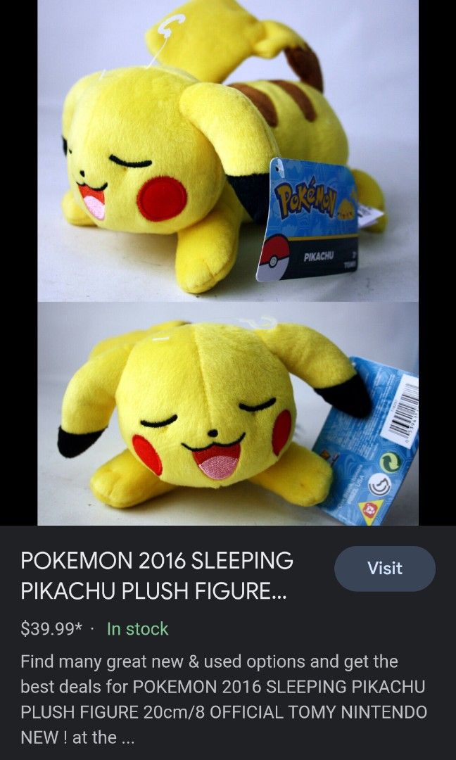 Pokemon Sleeping Pikachu Stuffed Toy Plushie, Hobbies & Toys, Toys ...