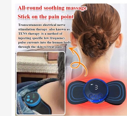 Portable Smart Mini Massager Patch EMS Cervical Spine Massage Stickers ...