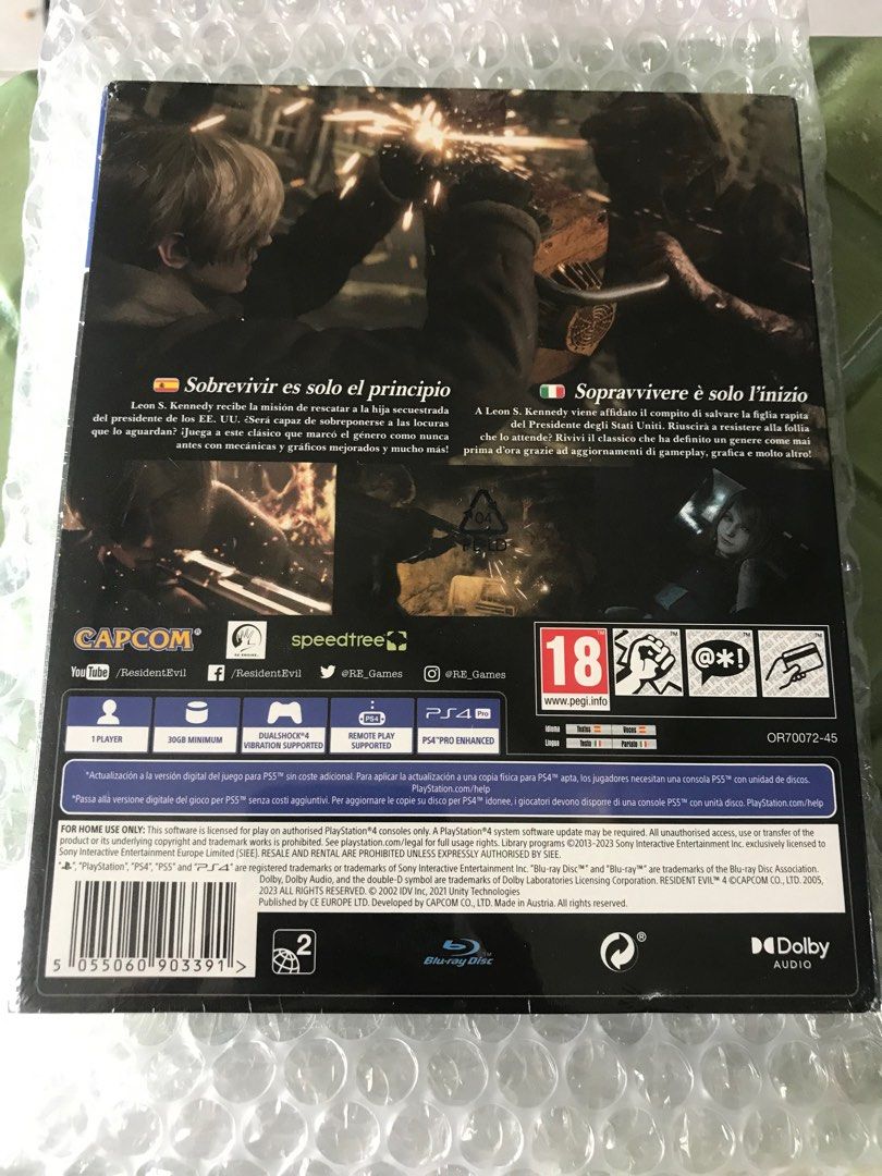 PS4 PS5 Resident Evil 4 RE4 limited Steelbook edition, Video Gaming ...