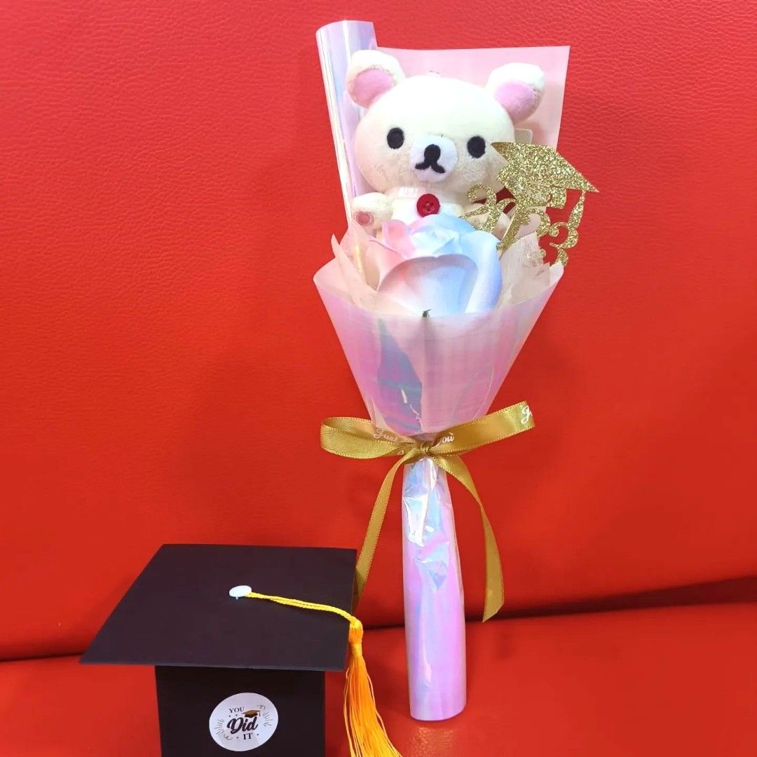 Rilakkuma Graduation Bouquet (FULLY SOLD, other sizes/bears available ...