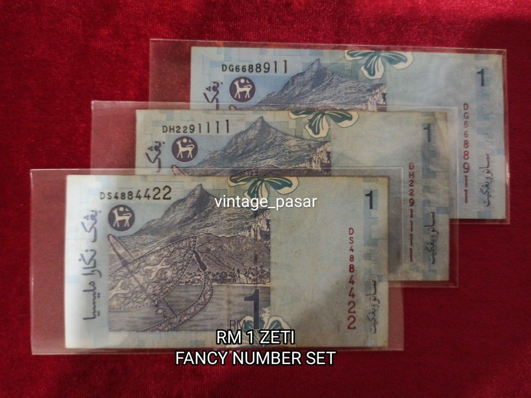 RM1 ZETI (Siri 11) FANCY NUMBERS SET BANK NOTE WANG KERTAS (All 3 pcs ...
