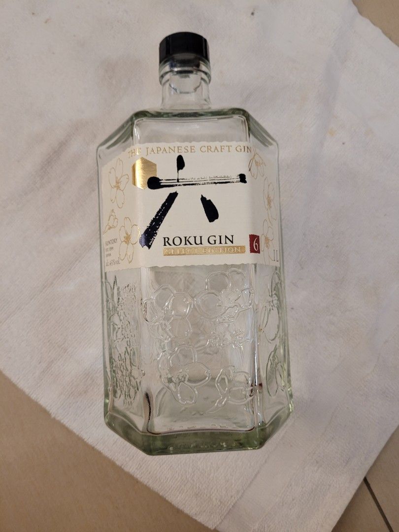 Roku Gin empty bottle 1 litre, Food & Drinks, Alcoholic Beverages on ...