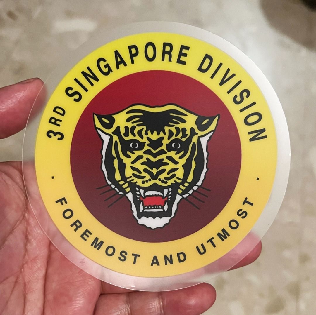 SAF Singapore Armed Forces 3rd Division . Static Cling Car Decals ...
