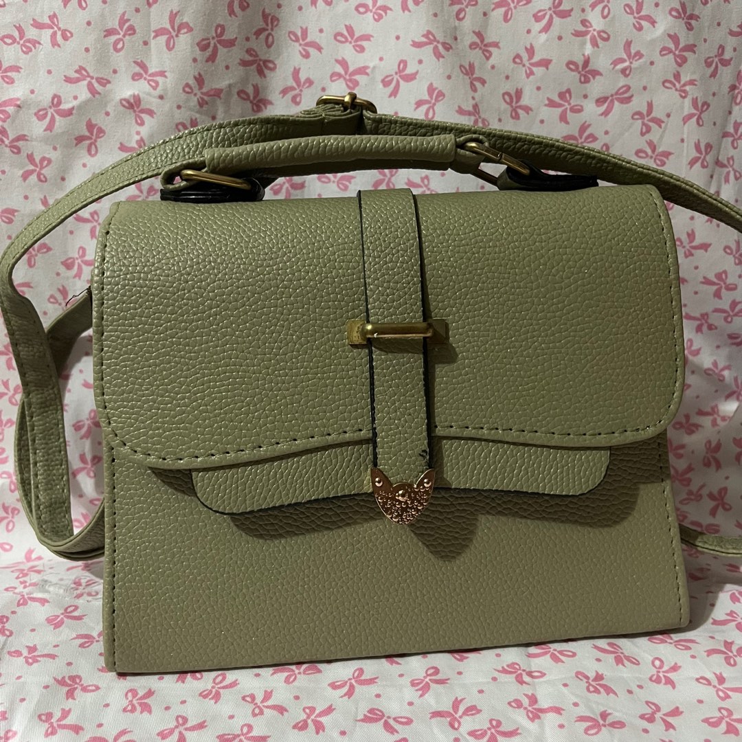 sage green shoulder/hand bag, Women's Fashion, Bags & Wallets, Cross ...