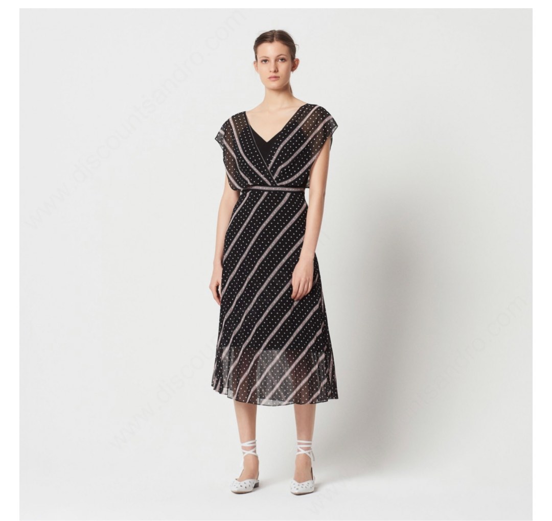 Sandro keep on Dancing print black dress, Women's Fashion, Dresses ...