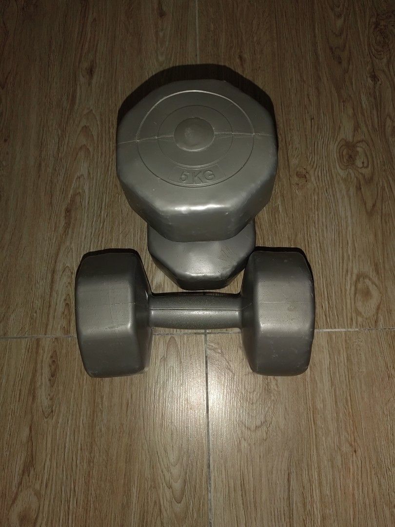 Set of 5kg Dumbbell x2, Sports Equipment, Exercise & Fitness, Weights & Dumbells on Carousell
