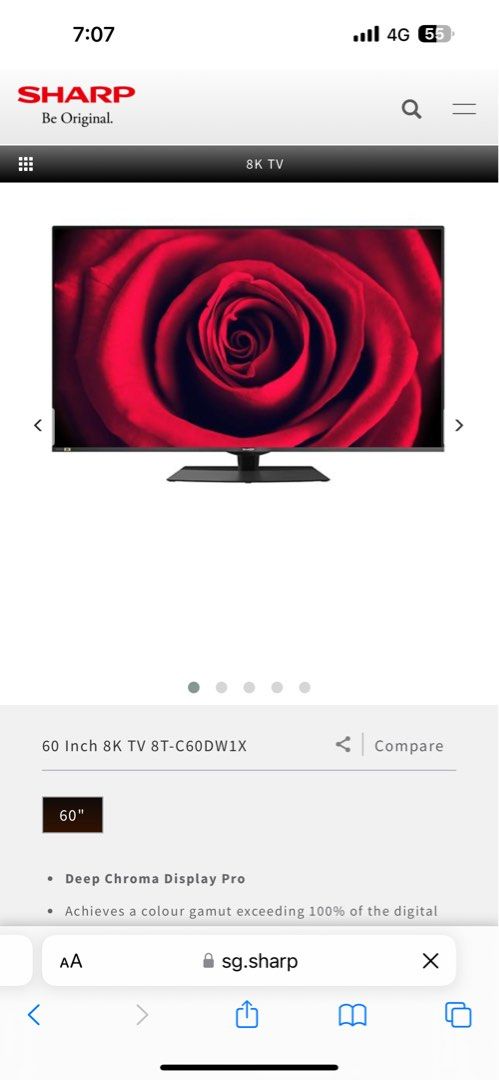 Sharp 8k tv 8t-60dw1x, TV & Home Appliances, TV & Entertainment, TV on Carousell
