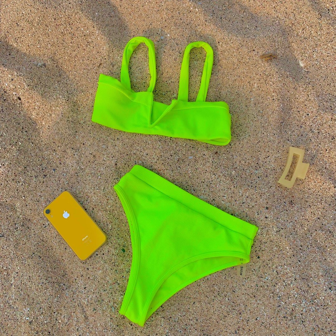 Shein neon two piece on Carousell