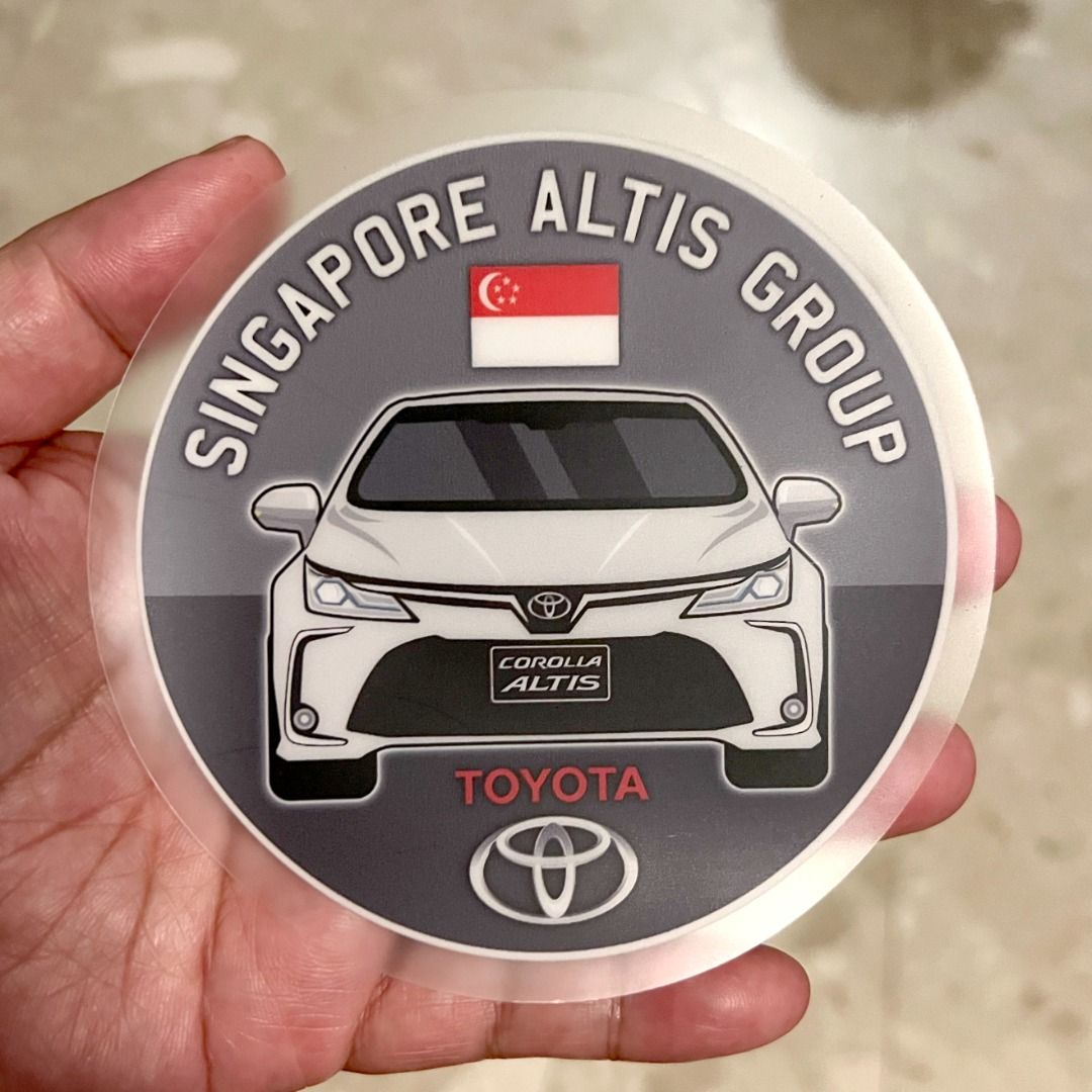 Singapore Toyota Corolla Altis Group . Static Cling Car Decals . 11cm ...