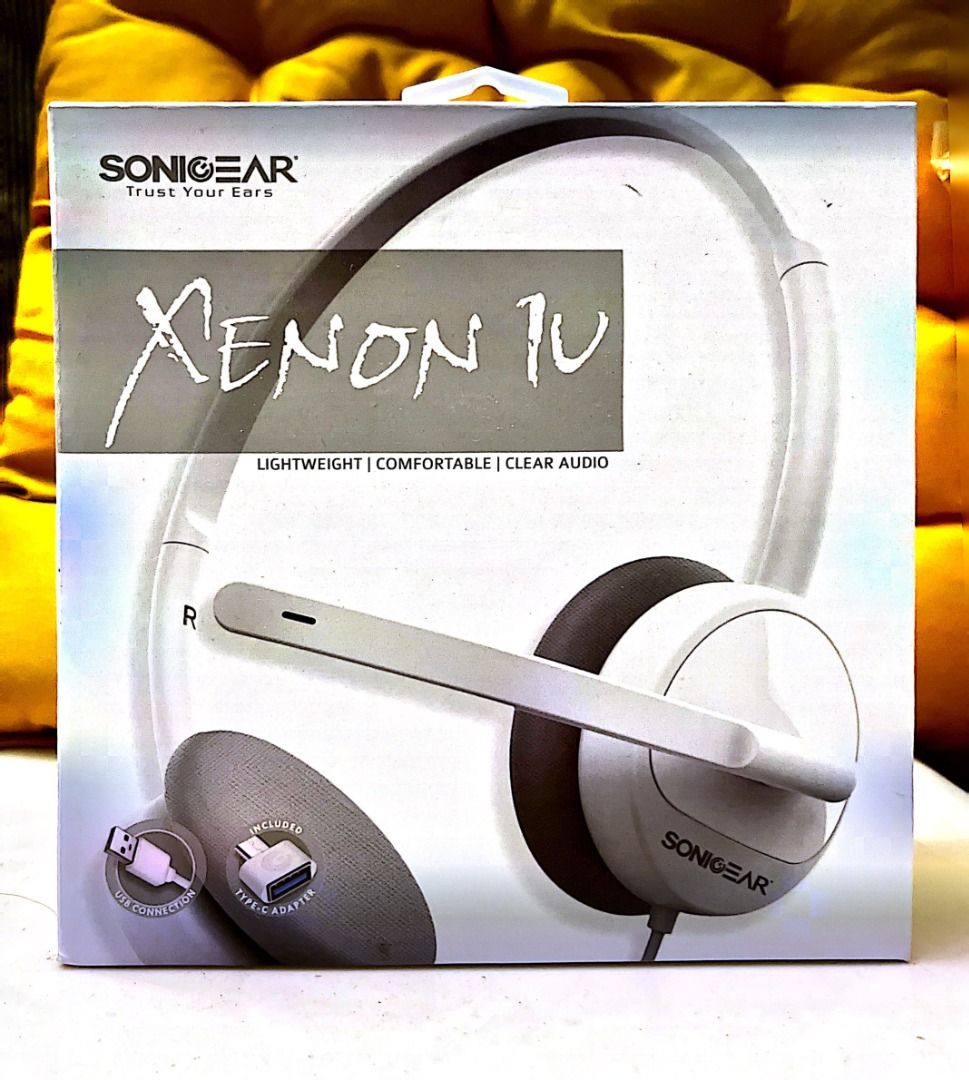 SonicGear Xenon 1U USB A Stereo Wired Headphone with Microphone, Audio ...
