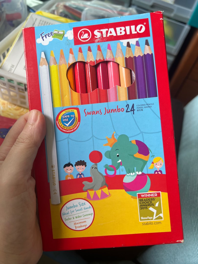 Stabilo Jumbo 24 Colour Pencils, Hobbies & Toys, Stationery & Craft ...