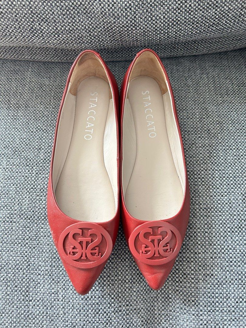 Staccato red ballet flats, Women's Fashion, Footwear, Flats on Carousell
