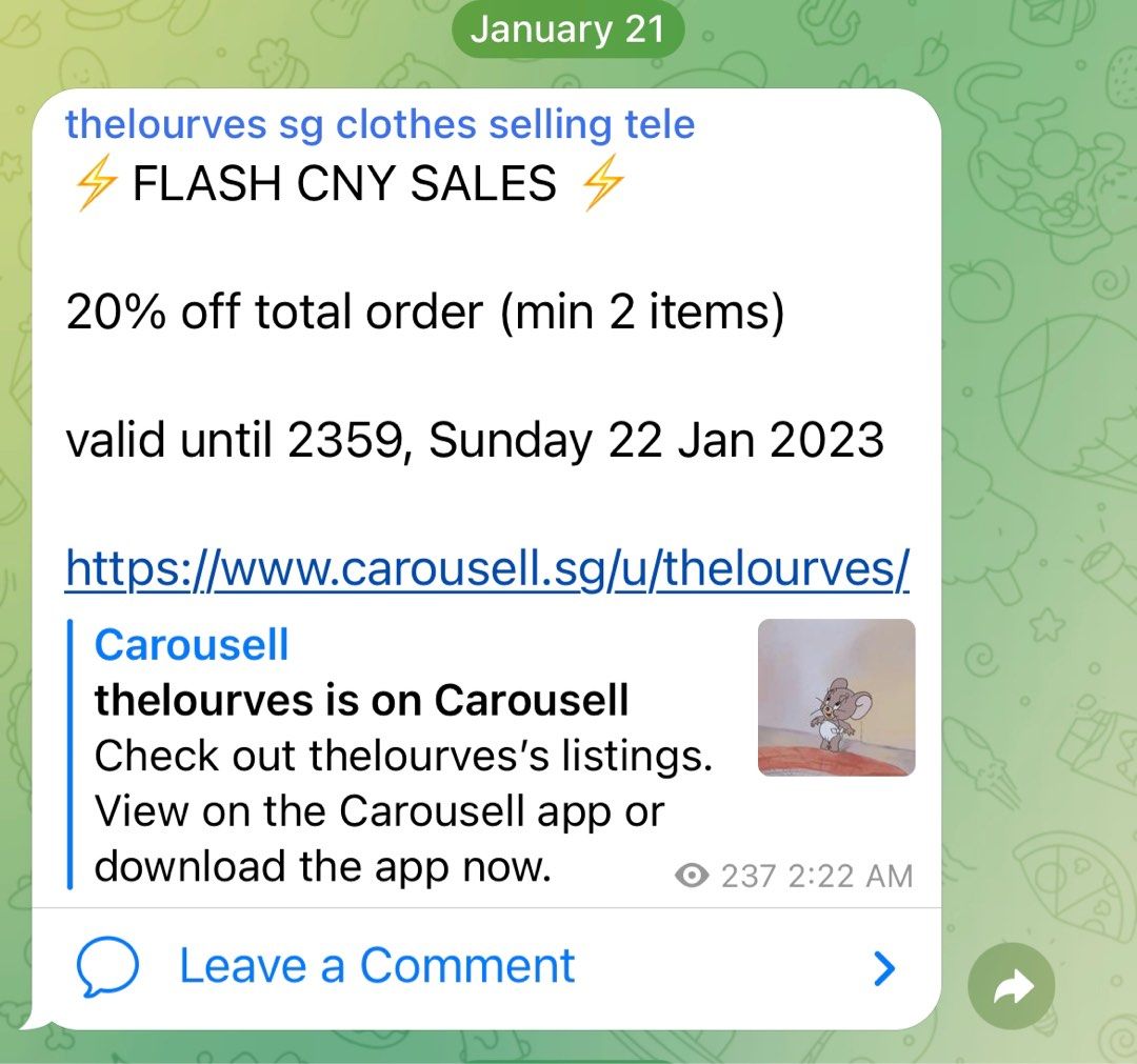 tele channel promos & giveaways, Announcements on Carousell