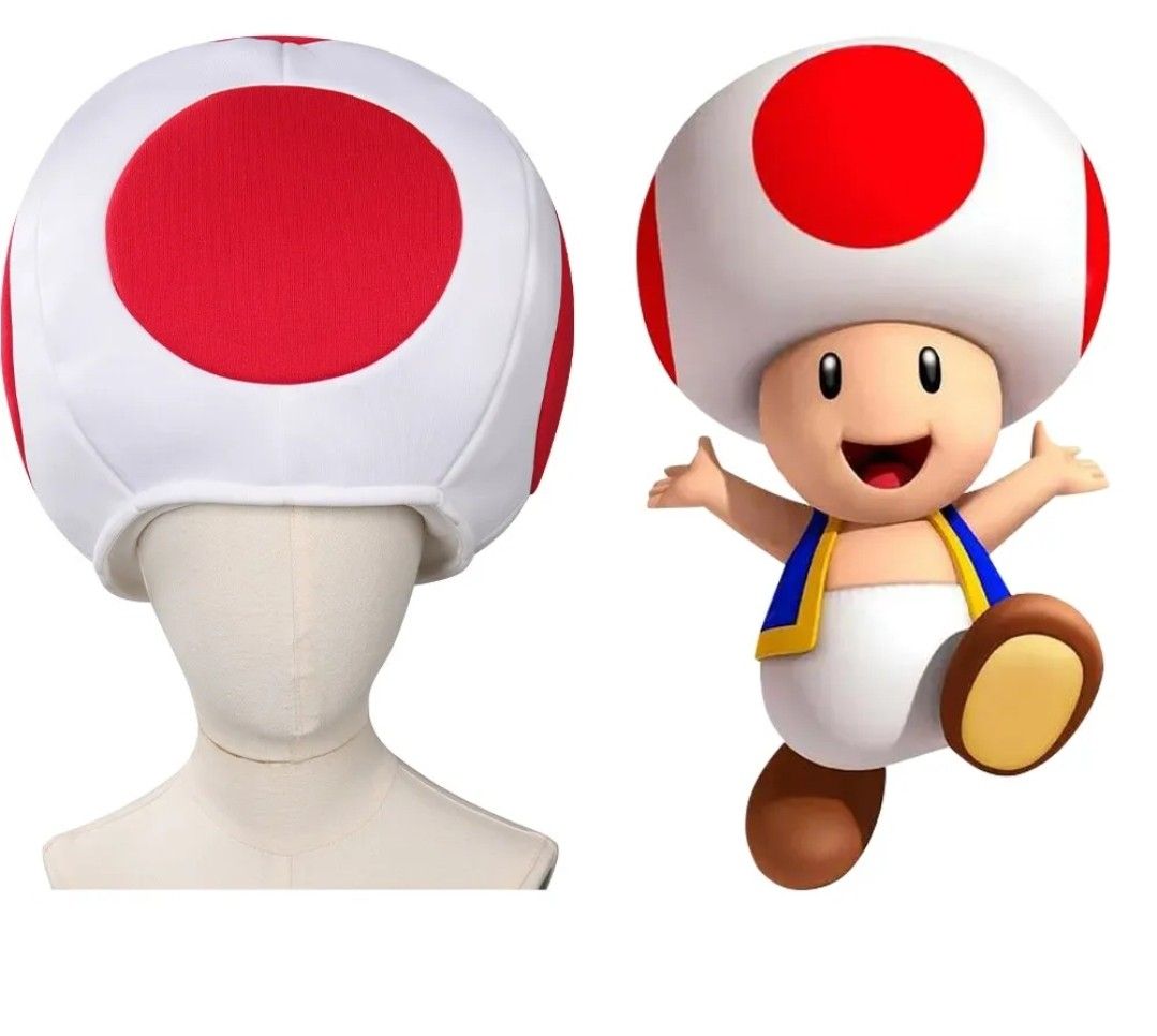 Toad live size cosplay hat headgear, Hobbies & Toys, Memorabilia ...