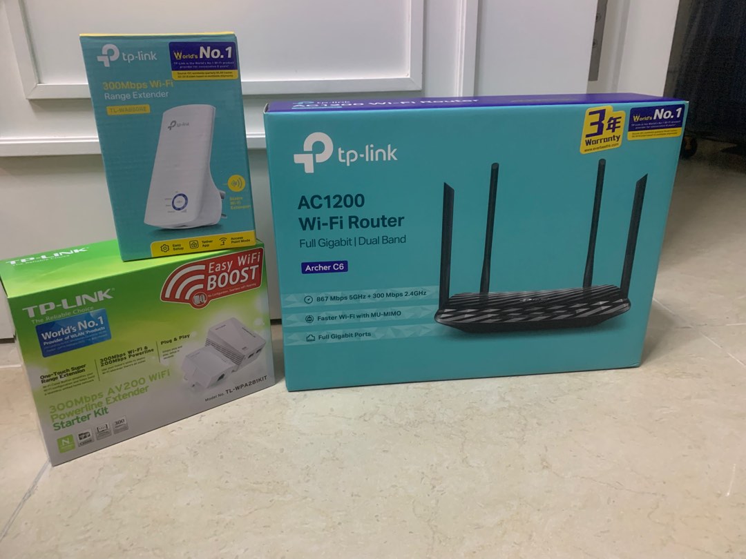 TP-Link Router AC1200+TL-WPA281KIT+TL-WA850RE, 電腦＆科技, 電腦周邊及配件, Wifi及上網 ...