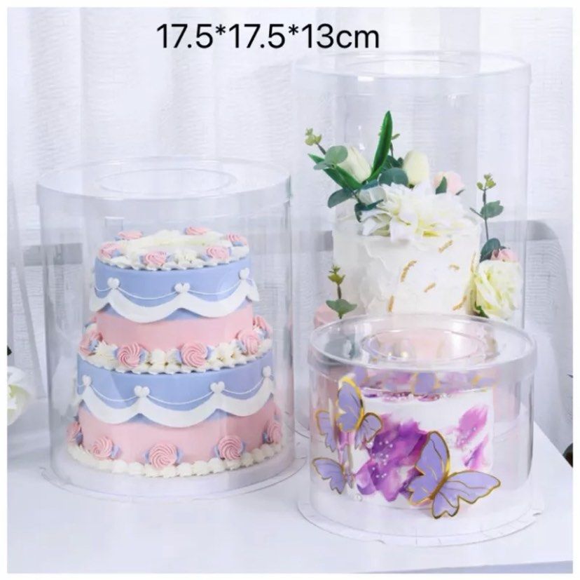 Transparent Cake box | Display box | Round cake box | Tier cake box ...