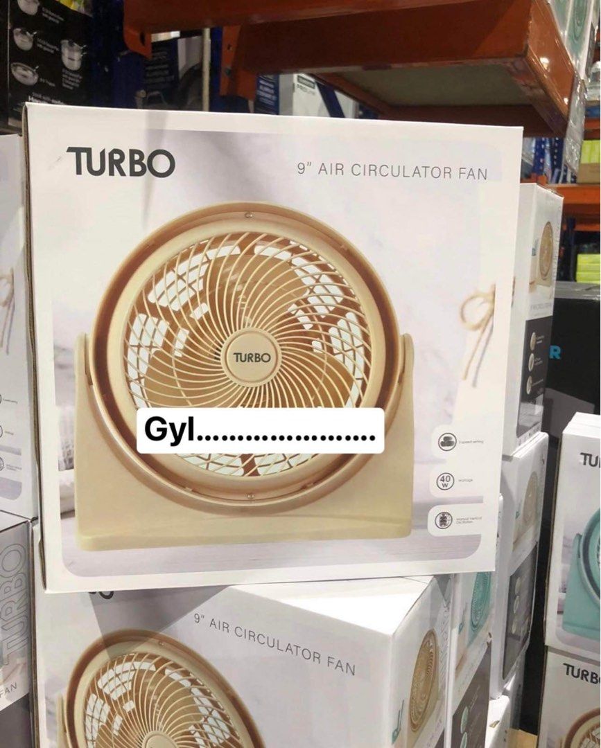 TURBO 9inch Air Circulator, Furniture & Home Living, Lighting & Fans ...