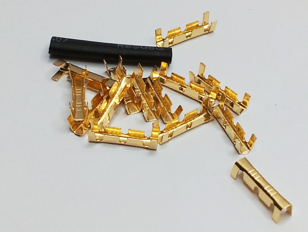 U SHAPE COPPER RING TERMINAL CRIMP with 4mm SHRINKABLE TUBE BLACK, NON ...