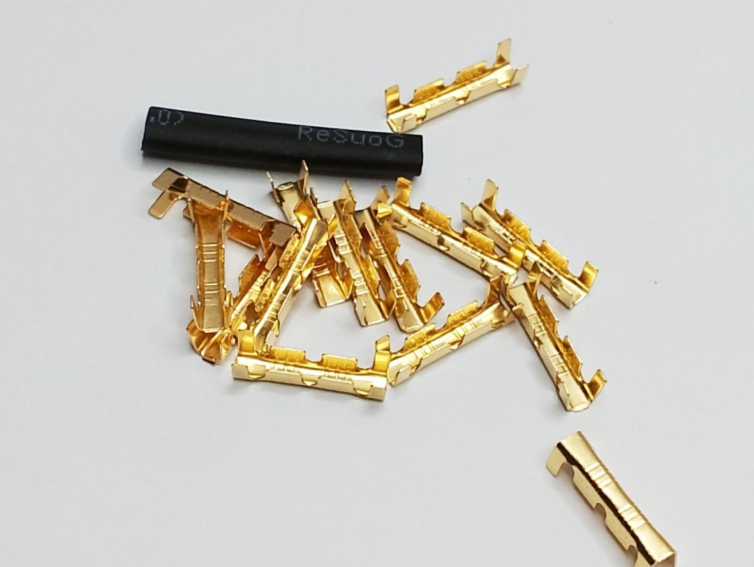 U SHAPE COPPER RING TERMINAL CRIMP with 4mm SHRINKABLE TUBE BLACK, NON ...