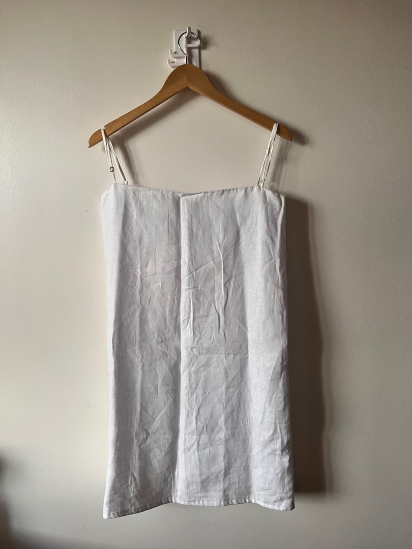 UNDO | White Linen Dress on Carousell