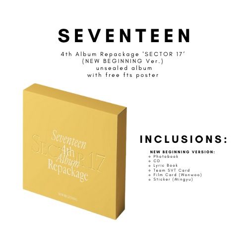 UNSEALED SEVENTEEN SECTOR 17 NEW BEGINNING Ver. ALBUM (free random ...