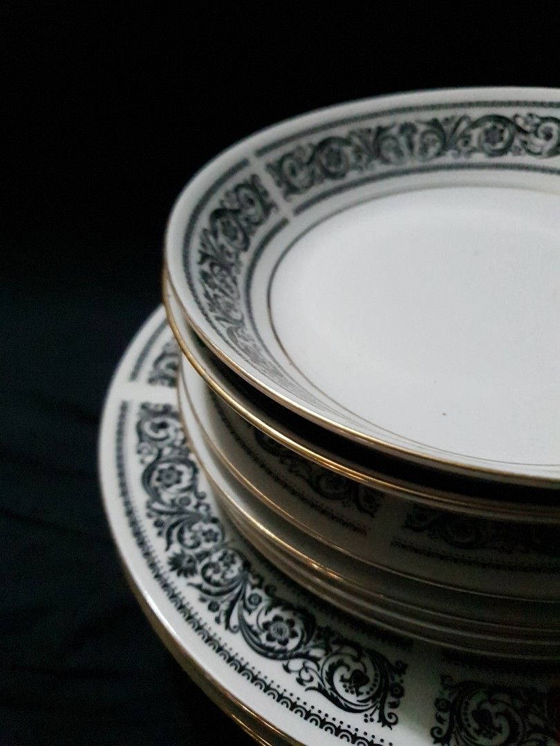 Vintage Fine China Plates, Sauce Plate, Serving Bowl, Teacups, and ...