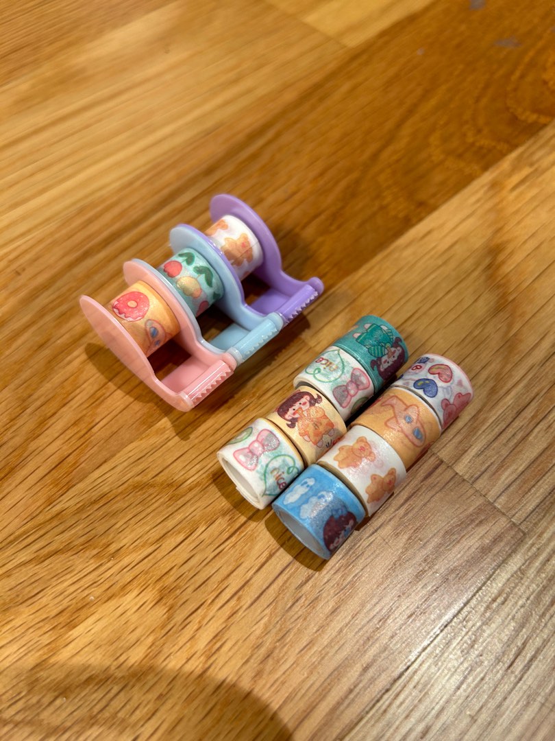 Washi tapes + tape cutter (whole set), Hobbies & Toys, Stationery ...