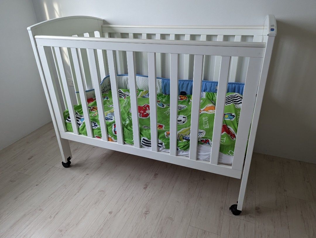 White baby cot 130cm, Babies & Kids, Baby Nursery & Kids Furniture ...