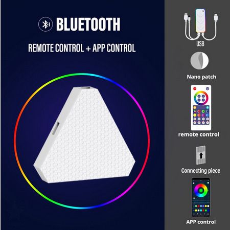 WIFI Smart LED Triangle Ambient Night Light RGB Wall Light TUYA APP ...