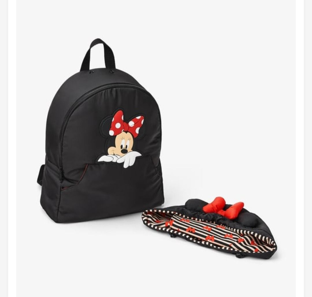 Zara minnie mouse backpack with hoodie 100% authentic, Babies & Kids ...