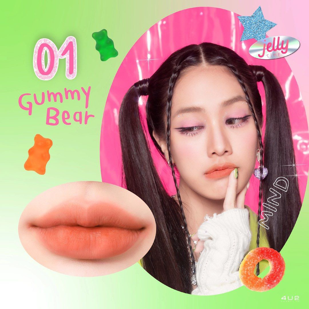 4U2 Jelly Lip Tint 01 Gummy Bear, Beauty & Personal Care, Face, Makeup ...