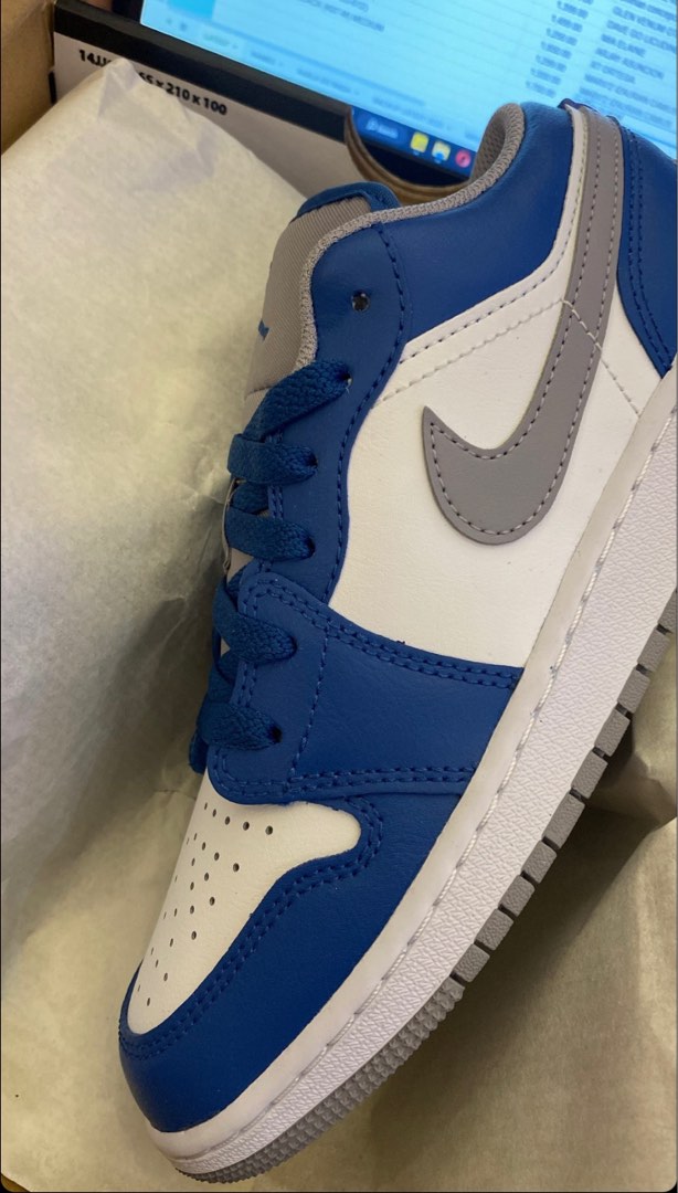 Air Jordan 1 Low GS - true blue, Men's Fashion, Footwear, Sneakers on ...
