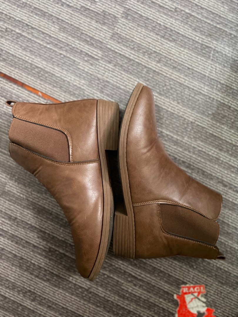 Alex Bendel Boots Leather Ankle Chelsea Knit Boots 39 on Carousell