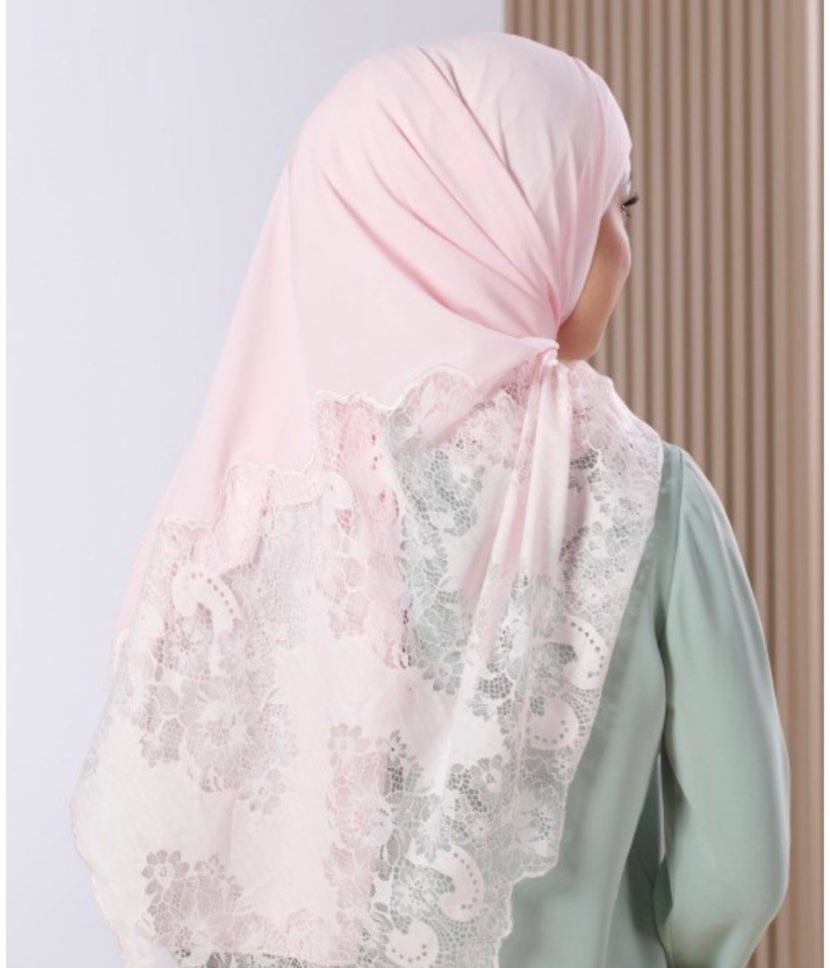 AMELEA LACE IN BABY PINK, Women's Fashion, Muslimah Fashion, Hijabs on ...