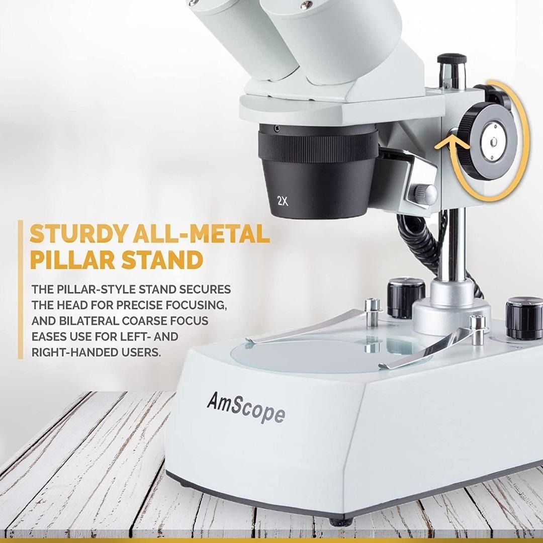 AmScope SE306R-PY-LED Forward-Mounted Binocular Stereo Microscope ...