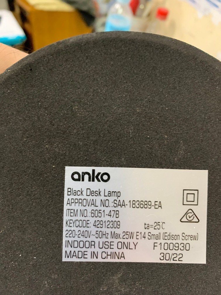 Anko Black Desk Lamp, Furniture & Home Living, Lighting & Fans ...