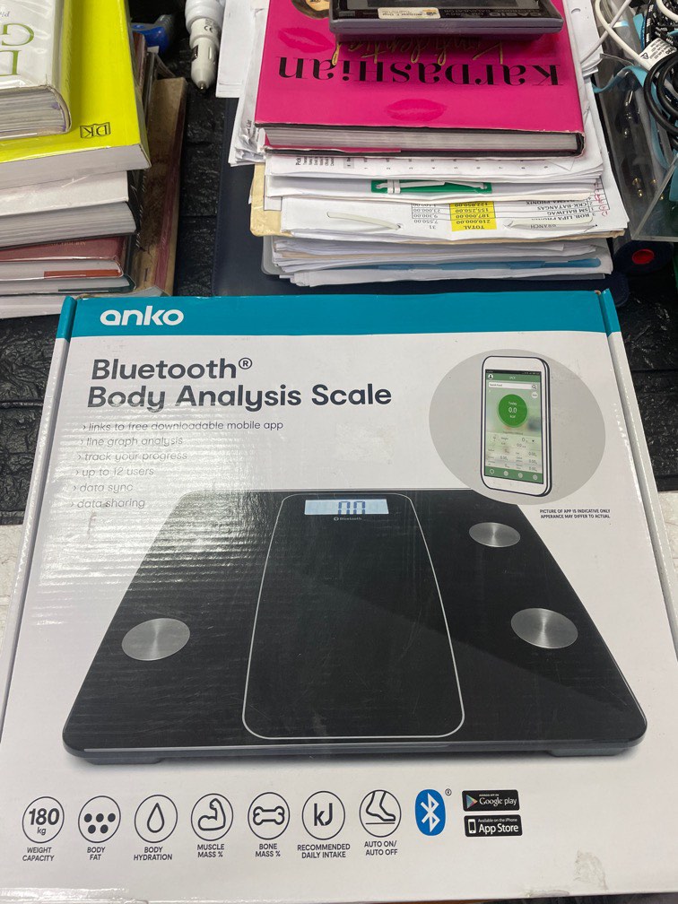 Anko Bluetooth Body Weighing Scale W Analysis Scale, Health & Nutrition ...