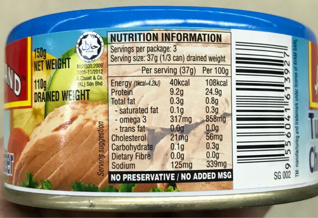 Ayam Brand Tuna Chunks in Water 150g, Food & Drinks, Packaged & Instant ...