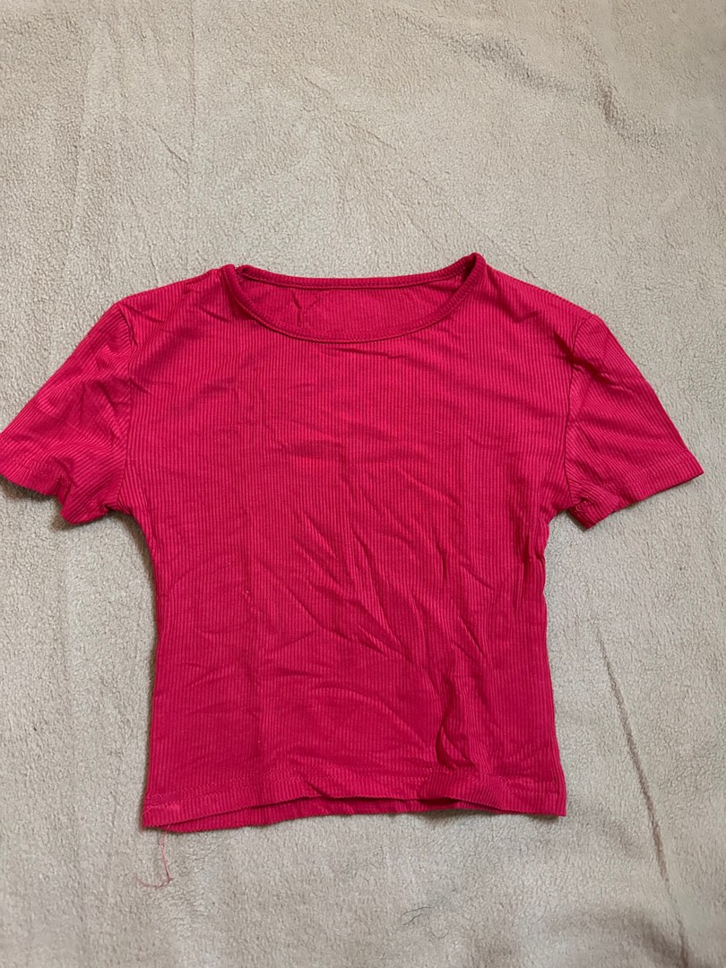 Basic Red Fitted Cropped Top on Carousell