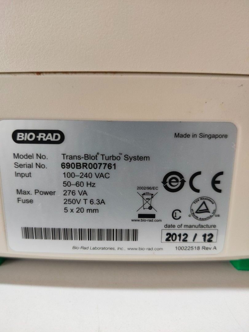 BIO RAD Trans -Blot Turbo Transfer System for sale @ $300 each (AAR ...