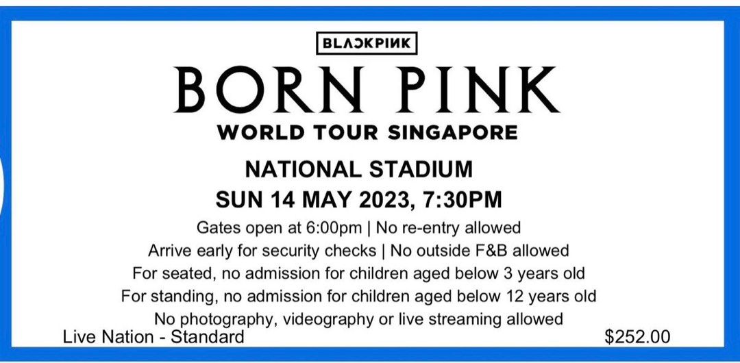 Black Pink Concert Tickets - 14 May, Tickets & Vouchers, Event Tickets ...
