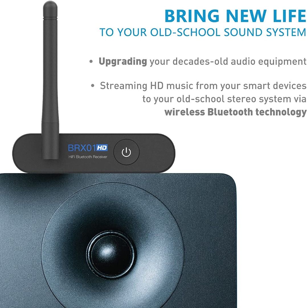 Bluetooth Stereo Receiver, Hi-Res Wireless Audio Adapter, Bluetooth 5.0 ...