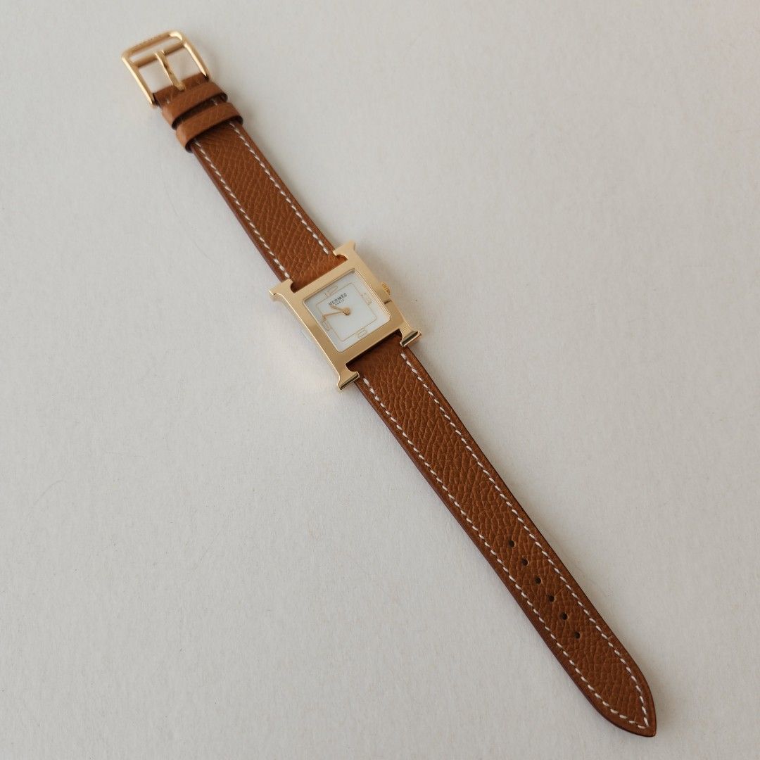 Brand New Hermes H Hour PM Watch, Gold in Epsom GHW, Luxury, Watches on ...